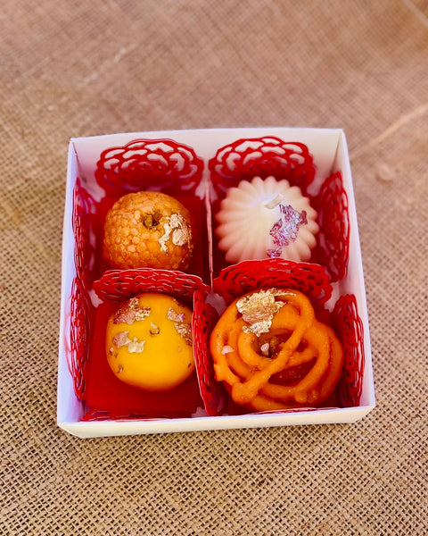 The Mithai Candle Box – Red Centre Gift Baskets